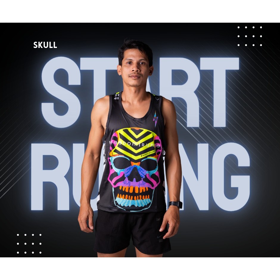 เสื้อวิ่ง Skull Runner เสื้อวิ่งผ้า "สแปนเด็กส์" (กล้าม-SKULL) | Shopee ...