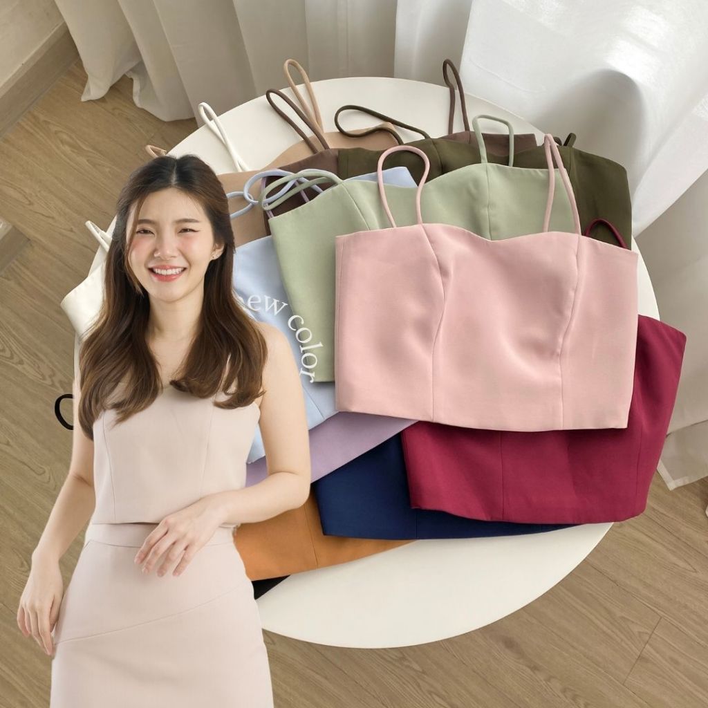 Pixie Crop Top"ไม่มี"ฟองน้ำในตัว | Shopee Thailand