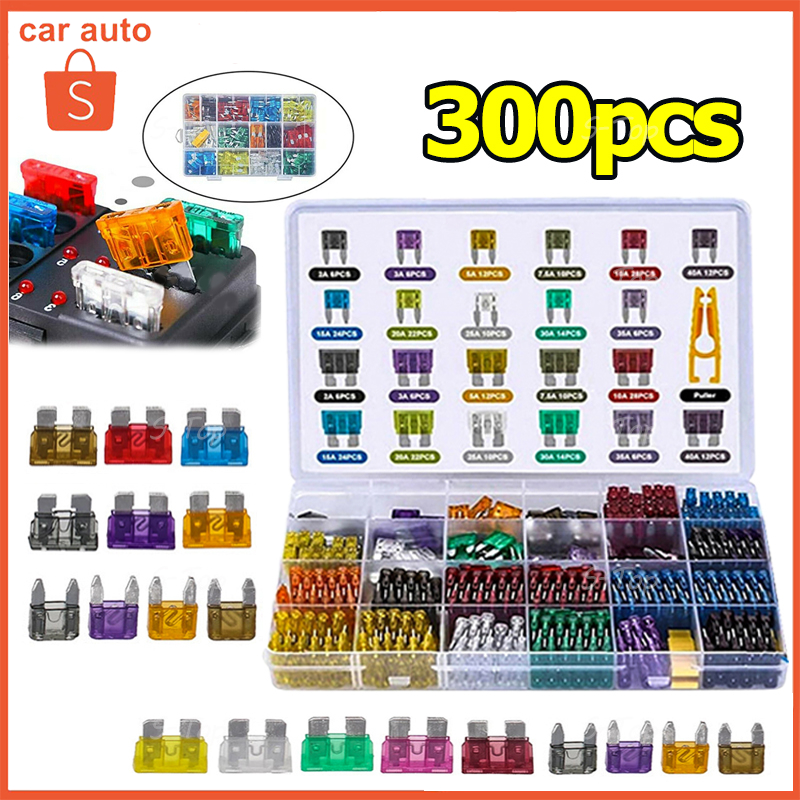 300pcs รถยนต์ยานยนต์ Rv ฟิวส์มาตรฐาน - ชุดฟิวส์ใบมีด ATO อัตโนมัติ (2A 3A 5A 7.5A 10A 15A 20A ...