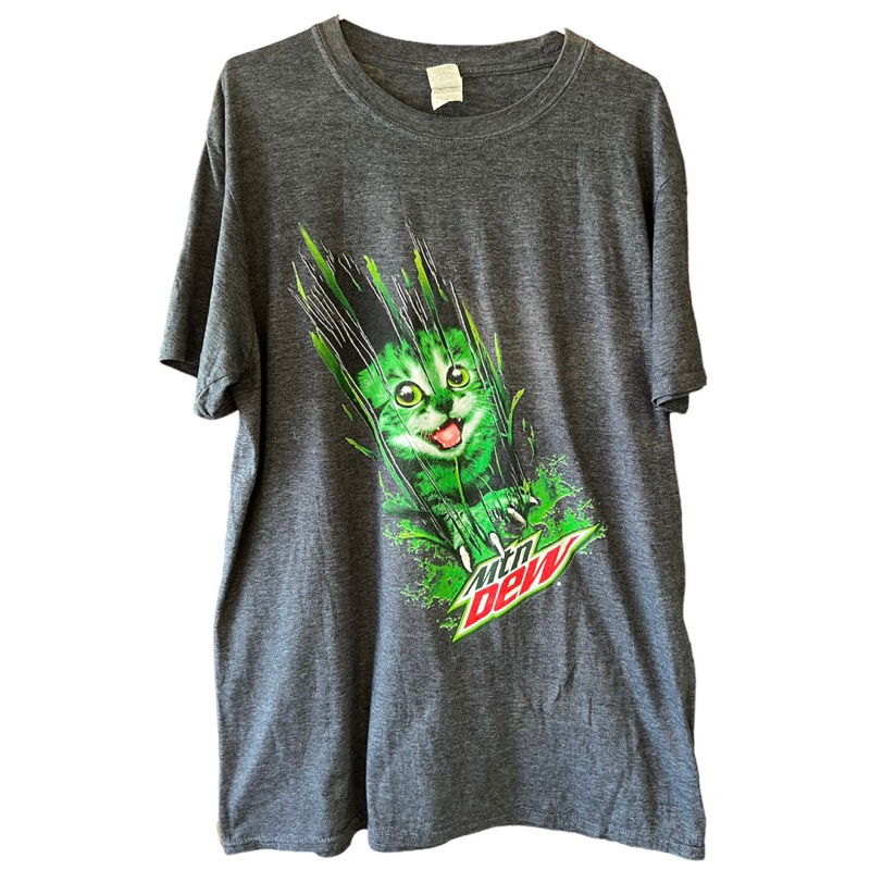 Mountain Dew Kitty Cat Ripping Though Graphic T-Shirt | Shopee Thailand