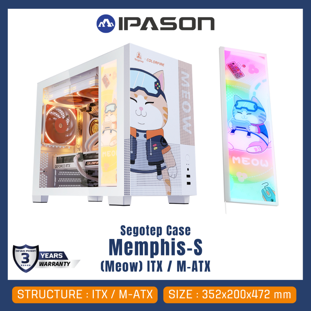 SEGOTEP COMPUTER CASE (เคสสำหรับคอมพิวเตอร์) Memphis-S MEOW RGB Lighting รับประกัน 3 ปี โดย ...
