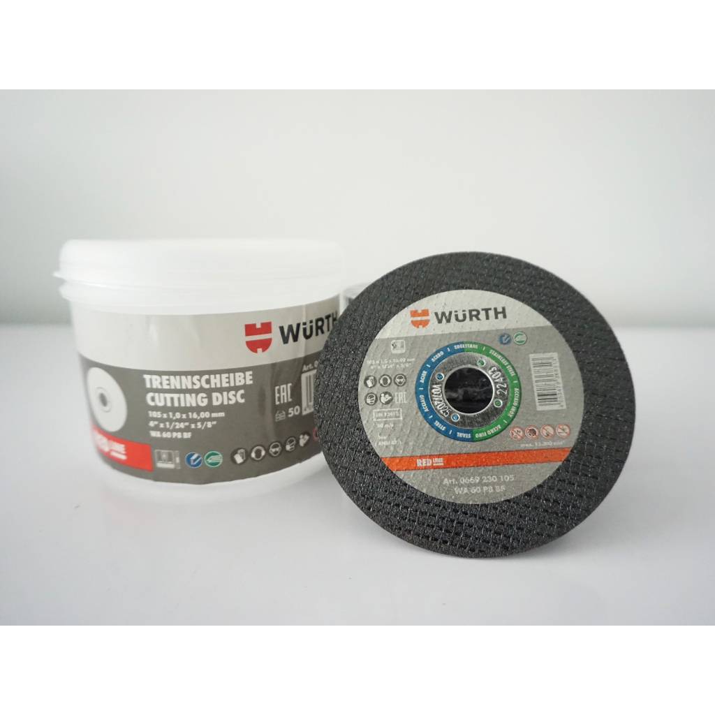 ใบตัดเหล็กและสแตนเลส 4" WURTH (50/กล่อง | Shopee Thailand
