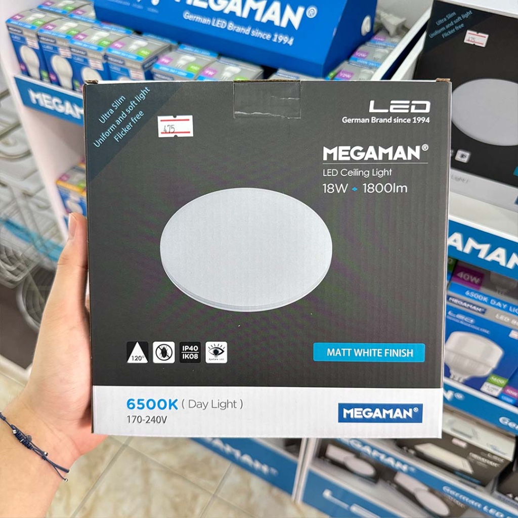 MEGAMAN เมกาแมน โคมซาลาเปา โคมไฟเพดาน LED ขนาด 18W / 24W แสงขาว เดย์ ...