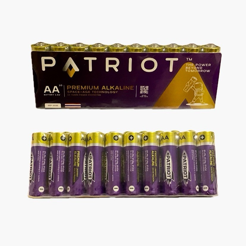 ถ่านเจ้าพลัง AA, AAA Patriot Premium Alkaline 1.5V Pack 10 ก้อน/แพ็ก(SC ...