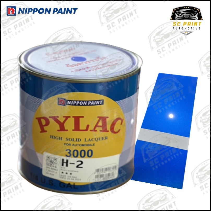สีน้ำเงินแก้ว PYLAC 3000 H-2 BLUE สีพ่นรถยนต์กึ่งเงา URETHANE BASE COAT ...