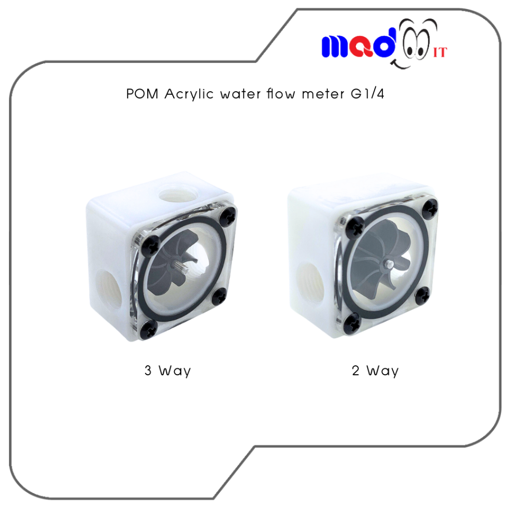 โฟล์วน้ำ ใบพัด สีขาว 2 และ 3 ทาง G1/4 POM Acrylic water flow meter G1/4 ...