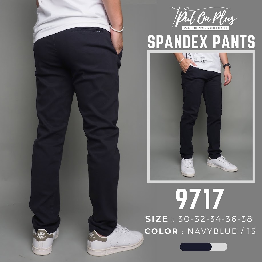 GOODWIN - 9717 SPANDEX PANTS กางเกงขายาว ผู้ชาย ผ้ายืด สีพื้น Slim fit | Shopee Thailand