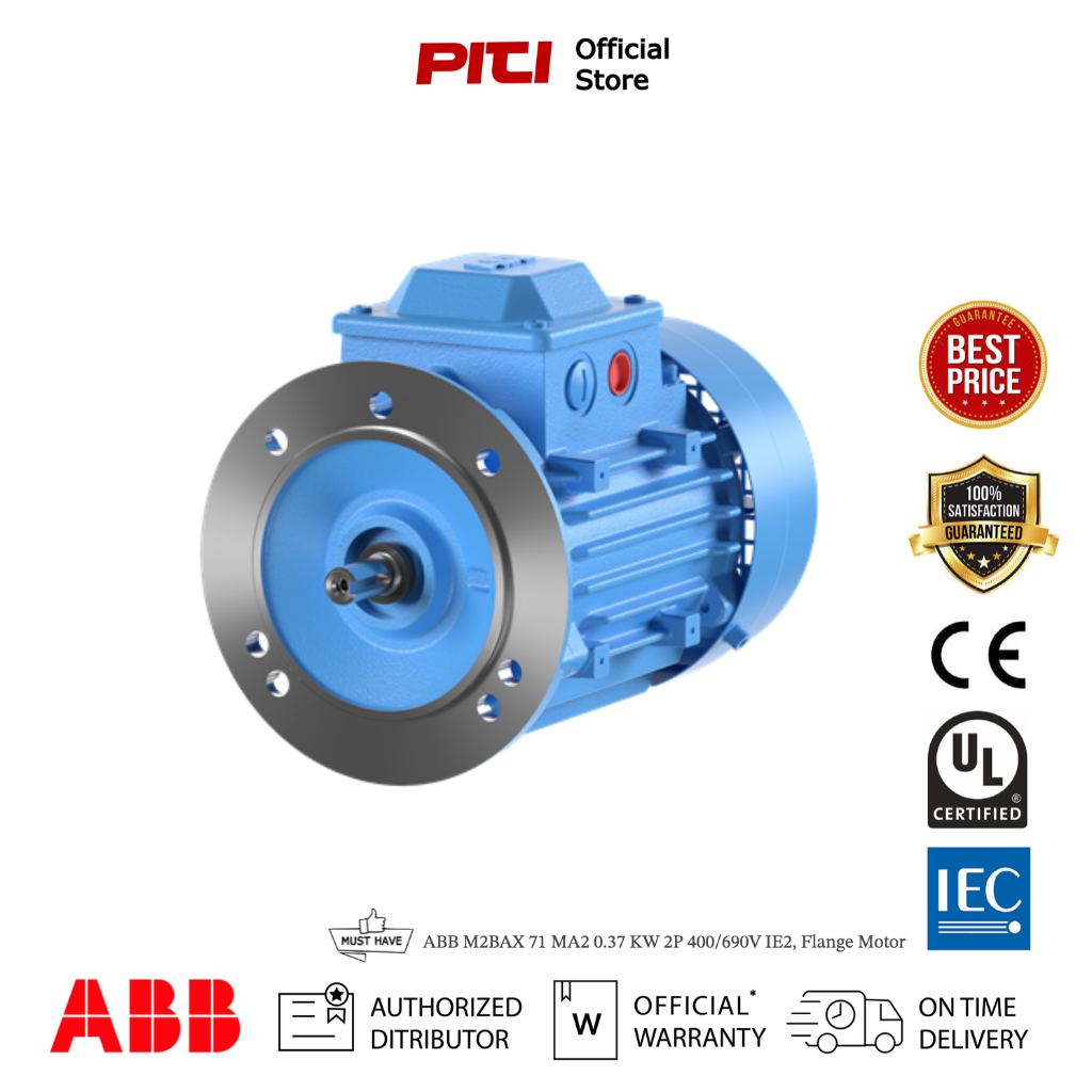 ABB M2BAX 71 MA2 0.37 KW 2P 400/690V IE2, Flange Motor # 3GBA071310-BSC ...