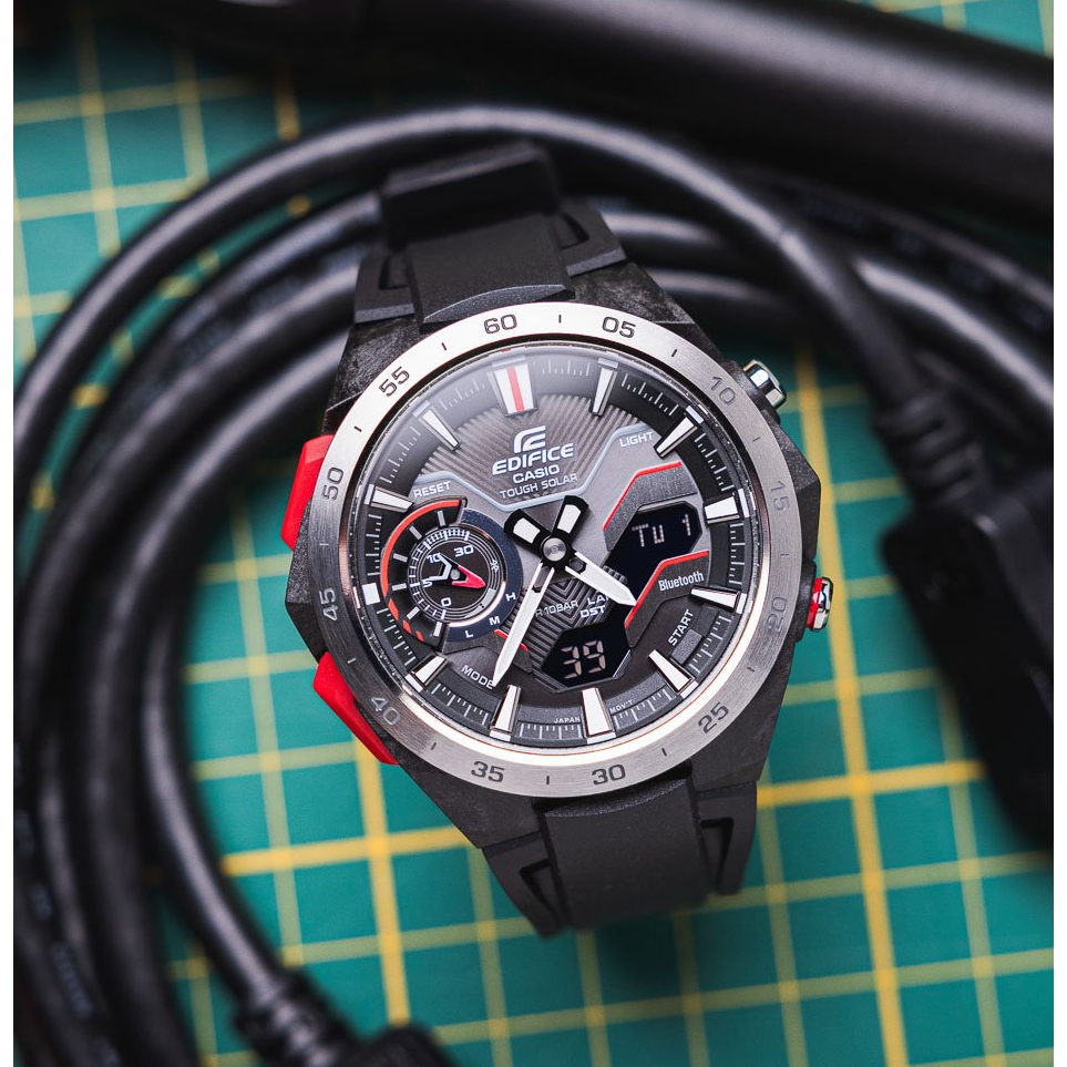 นาฬิกา Casio รุ่น ECB-2200P-1A นาฬิกาผู้ชาย สายเรซิ่น ใช้พลังงานแสงอาทิตย์ (ของแท้ ประกันศูนย์ ...