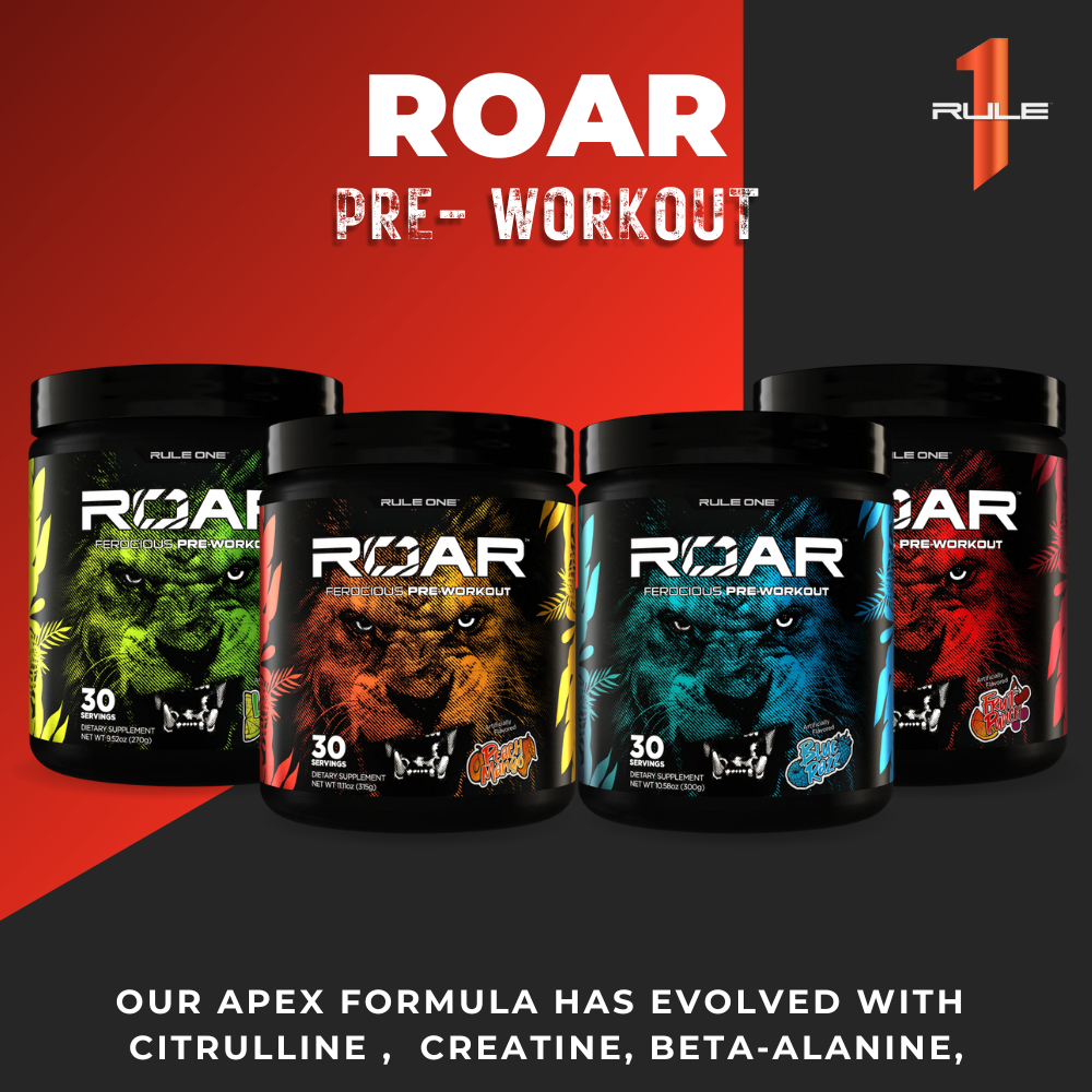 Rule 1 R1 Roar Pre-Workout - 30 Servings (ผงอาจจับตัวเป็นก้อน เนื่องจากสภาพอากาศประเทศไทย ไม่มี ...
