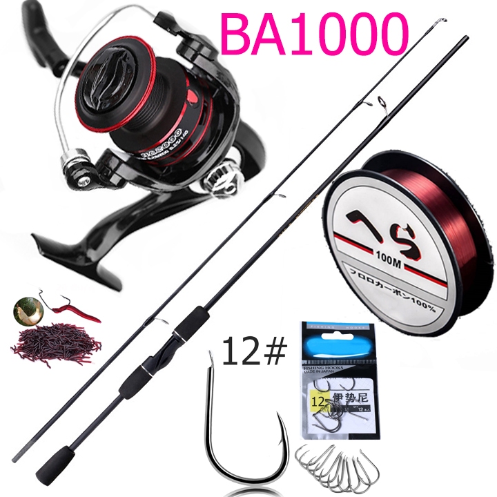 คันเบ็ดและรอกตกปลา1.8 ม. 12KG BA1000-7000 โลหะ รอกตกปลา ครบชุดชุด 100 ...