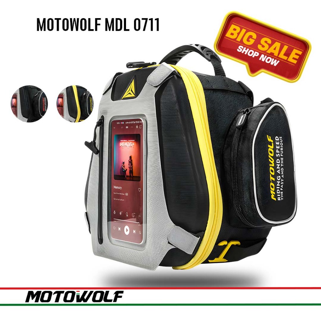 MOTOWOLF MDL 0711 กระเป๋ากันน้ำเอนกประสงค์ ติดถังน้ำมันรถมอเตอร์ไซค์ ...