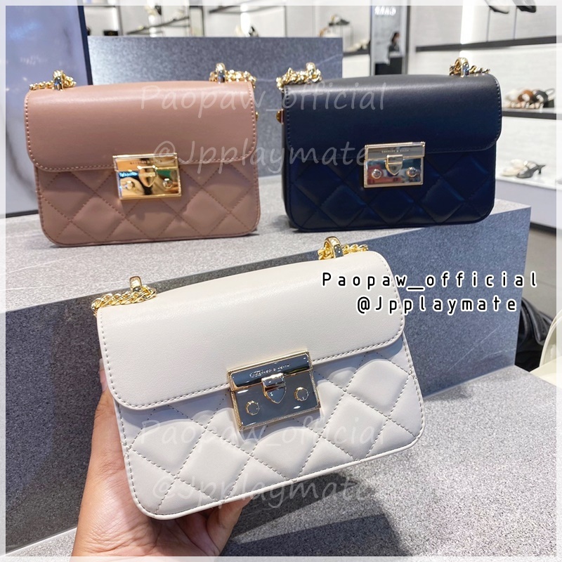 กระเป๋า Charles & Keith รุ่น Quilted Push-Lock Chain-Handle Bag : CK2 ...