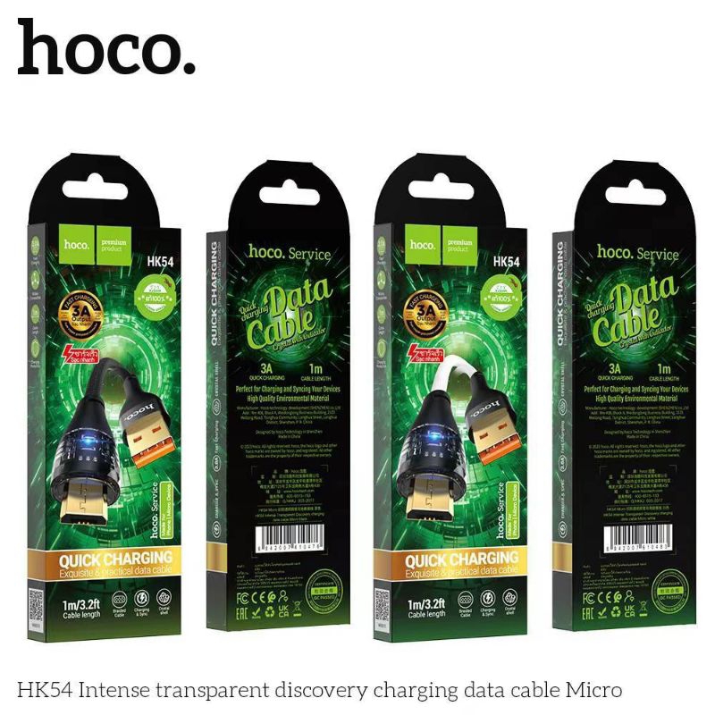 Hoco HK54 สายชาร์จแบบถัก 3A มี LED แสดงสถานะ ชาร์จเรว ถ่ายโอนข้อมูลได้ ...