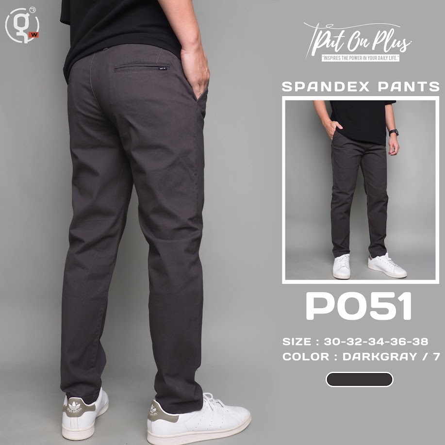 GOODWIN - P051 SPANDEX PANTS กางเกงขายาว ผู้ชาย ผ้ายืด สีพื้น Slim fit | Shopee Thailand