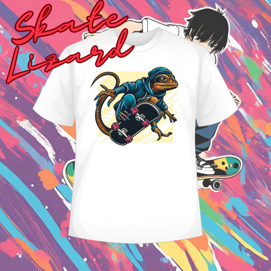 เสื้อยืดลาย Skate Lizard 03 T-shirt Oversize Cotton 100% No.20 | Shopee ...