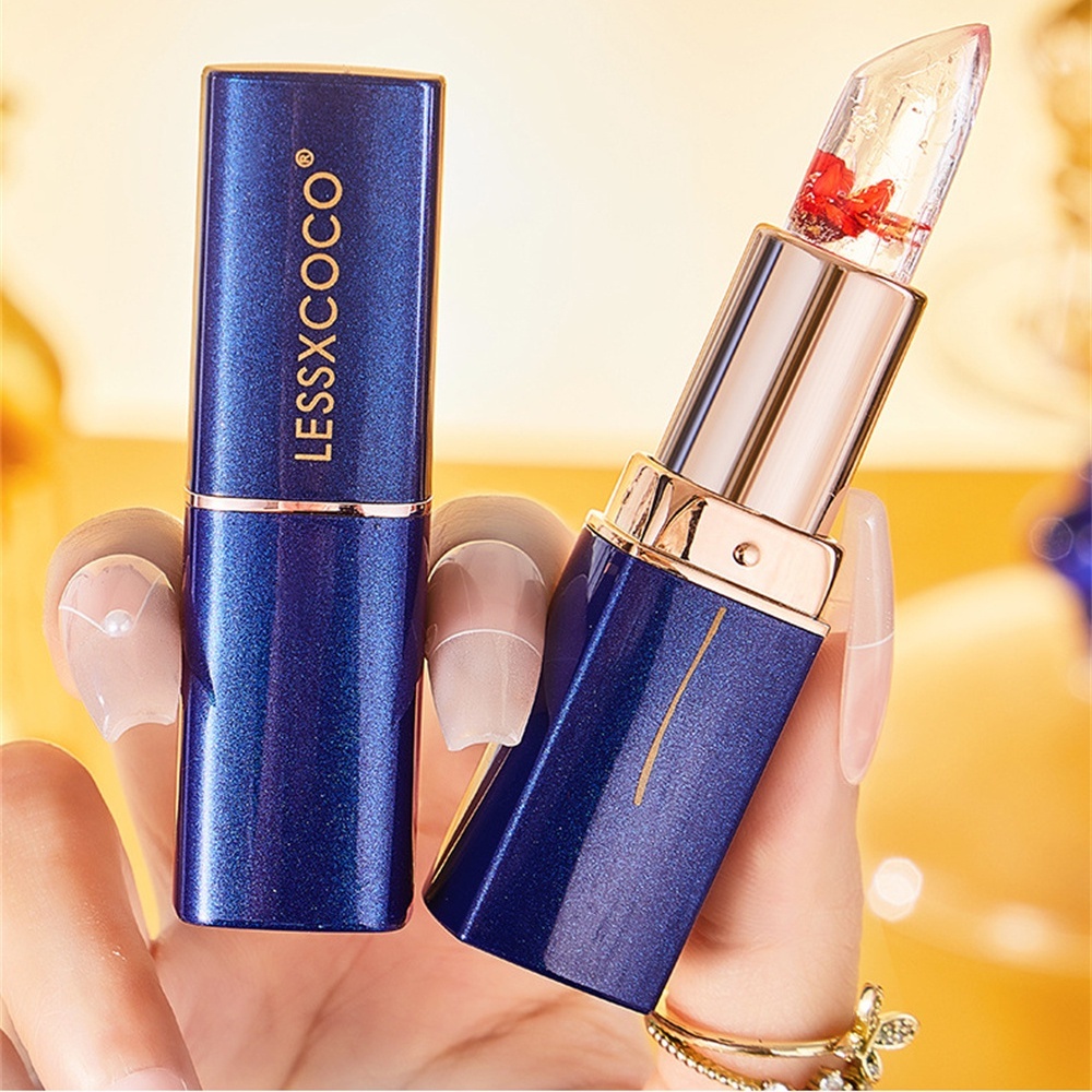 Lip Lessxcoco ลิปสติกนางฟ้า เปลียนสีแท่งเเบบใสๆ ลิป ลายดอกไม้ กันน้ำ ...