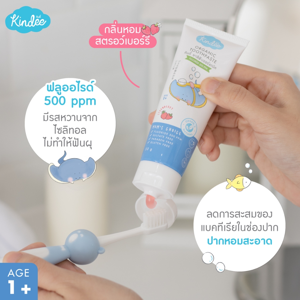 Kindee คินดี้ ยาสีฟันสำหรับเด็ก 6 เดือนขึ้นไป ออร์แกนิค ของใช้เด็ก (50 กรัม) | Shopee Thailand