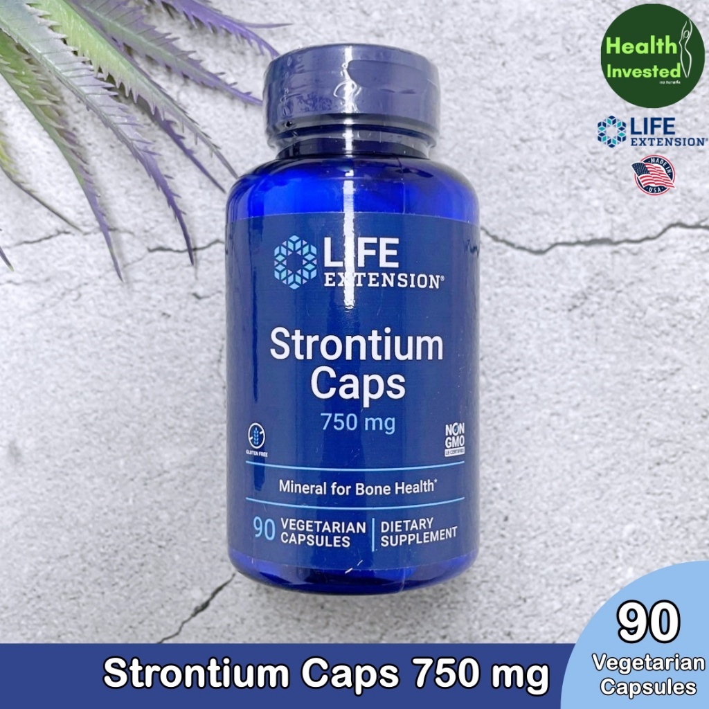 Strontium Caps 750 mg 90 Vegetarian Capsules สตรอนเซียม อาหารเสริม ...