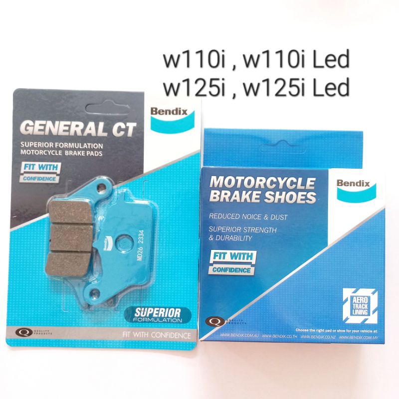 ผ้าเบรค BENDIX แท้ w110i , w110i Led ,w125-i , w125i Led หน้า หลัง ...