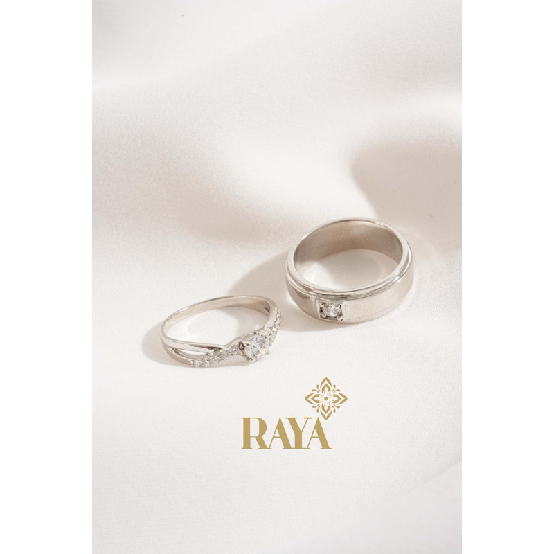 RG02แหวนคู่เงินแท้ ประดับเพชรสังเคราะห์ แหวนหมั้น แหวนแต่งงาน | Shopee ...