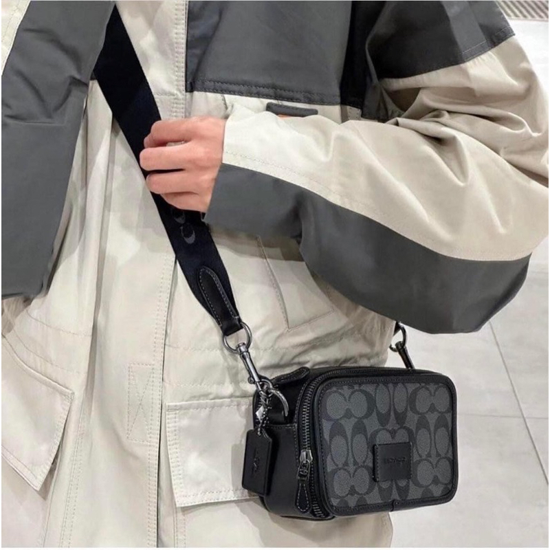 COACH Wyatt Crossbody In Signature Canvas CM109 Gunmetal/Charcoal/Black ...