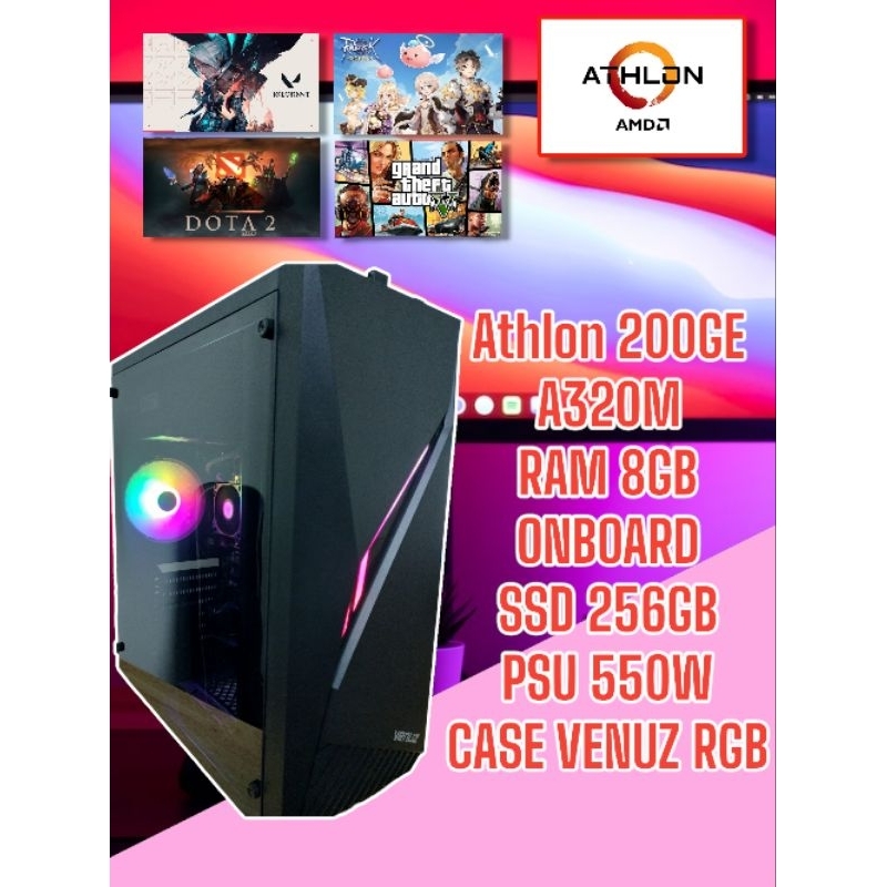 เคสคอมเล่นเกมส์ AMD ATHLON 200GE | Shopee Thailand