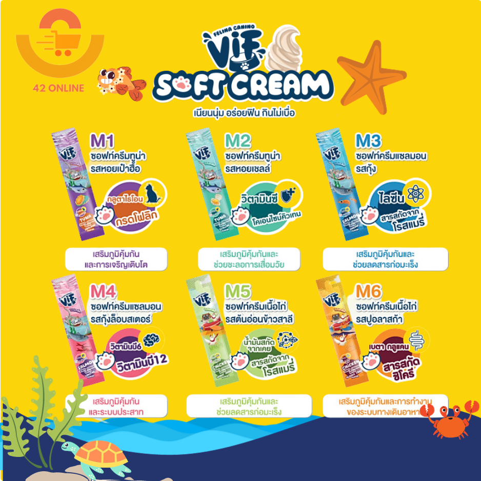 Vif Soft Cream ขนมแมวเลีย (15g.*5หลอด) | Shopee Thailand