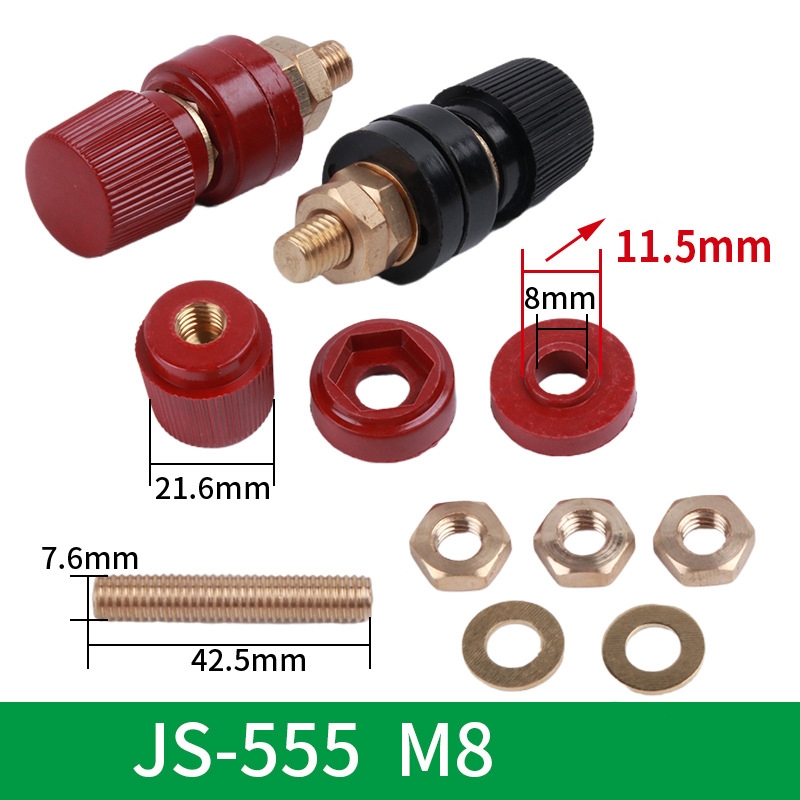 ขั้วต่อแบตเตอรี่ ไบดิ้งโพสต์ ทองแดง binding post M6 M8 M10 (ขายเป็นคู่ ...