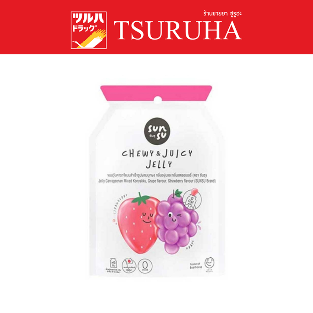 ซันซุ เยลลี่ผสมบุกกลิ่นองุ่น & สตรอว์เบอร์รี่ 96 กรัม (แพ็ก 6 ชิ้น ...