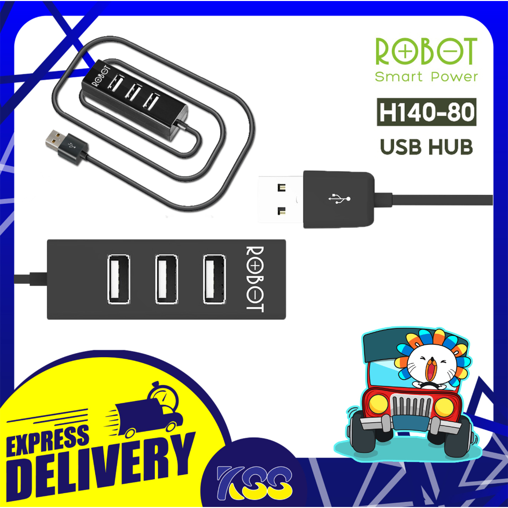 อุปกรณ์เพิ่มช่อง Robot Hub USB 2.0 4 Port รุ่น H140-80 ความเร็วสูง ...