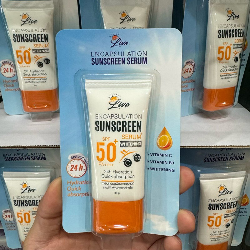 ครีมกันแดด Live Sunscreen กันแดดหน้าเนียน SPF50PA++ | Shopee Thailand