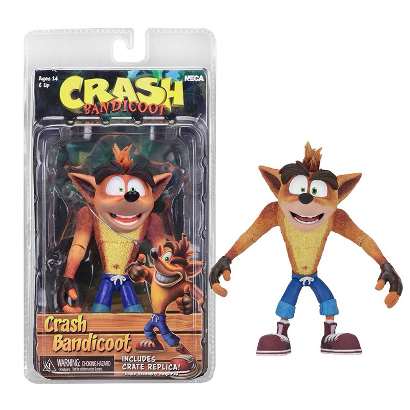 Neca CRASH BANDICOOT with Crate Replica PS4 XBox Game Action Figure 15 ...
