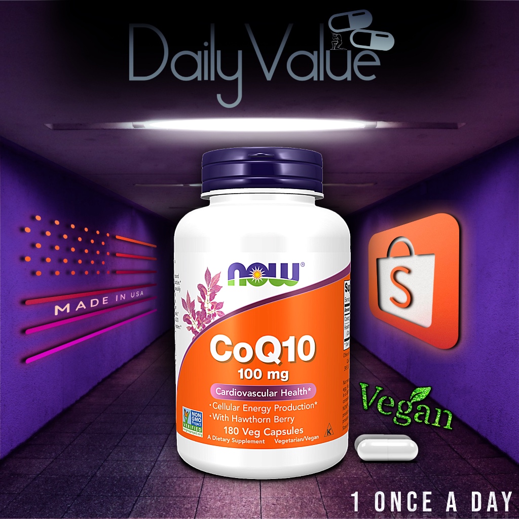 โคคิวเทน / CoQ10 100 MG w/ Hawthorn Berry 30 / 90 / 180 Capsules by NOW FOODS | Shopee Thailand