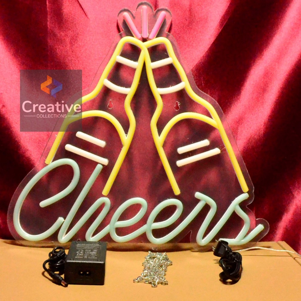 ป้ายไฟนีออน ป้าย cheers ป้ายไฟอะครีลิค วัสดุคุณภาพสูง เสียบปรับใช้ได้ ...