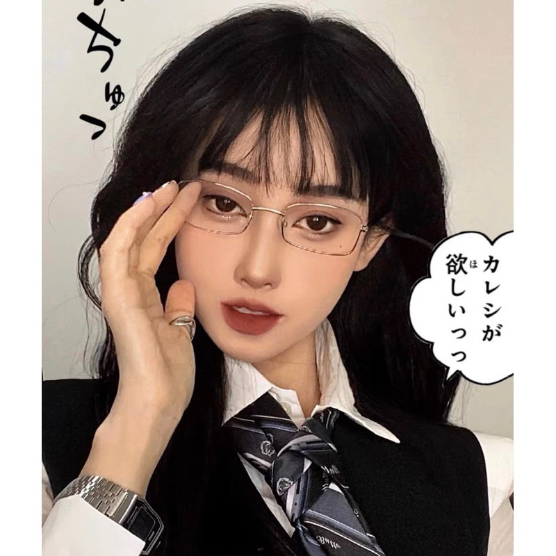 สินค้าพร้อมส่งจากไทย ️ (V03) แว่นตาแฟชั่น นักเรียน JK Y2K สีเงิน น่ารักมาก สามารถใส่ได้ทั้งชาย ...
