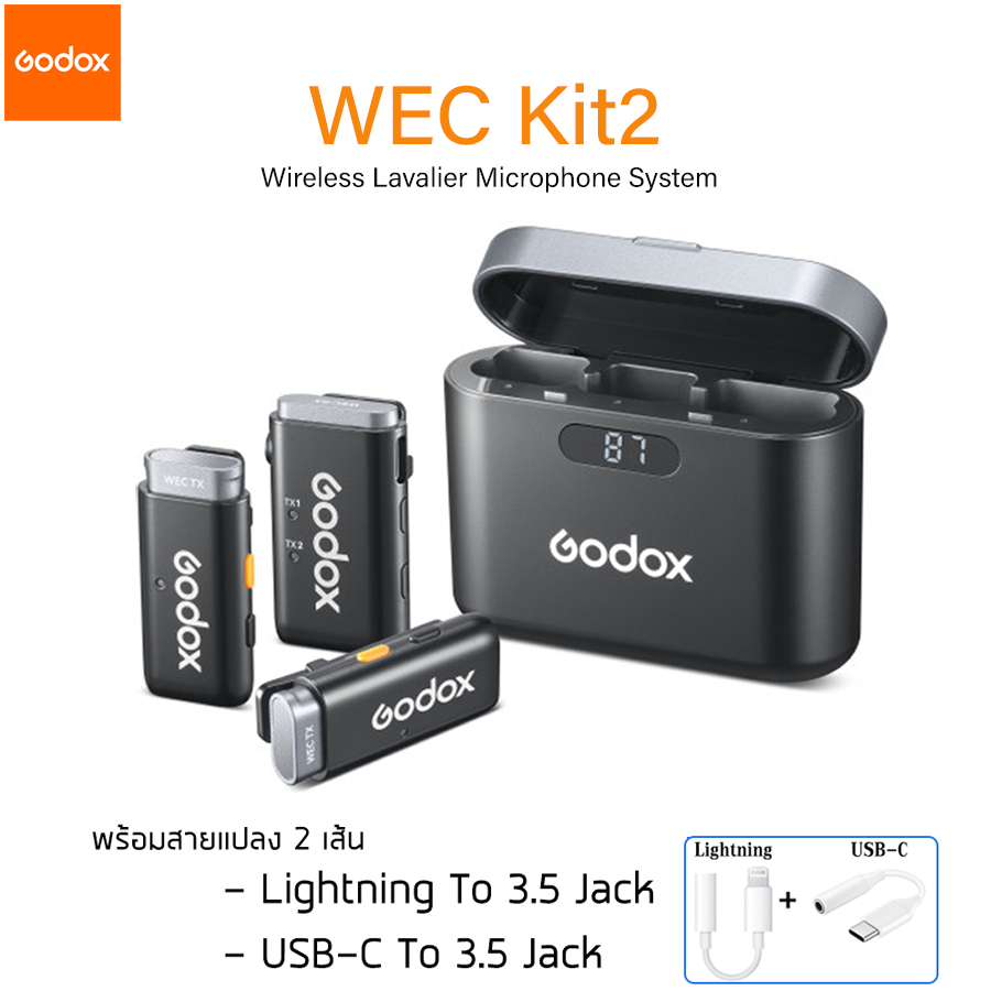 Godox WEC Kit2 (2.4GHz Wireless Microphone System) ไมค์ไลฟ์สด ไมค์ไร้ ...