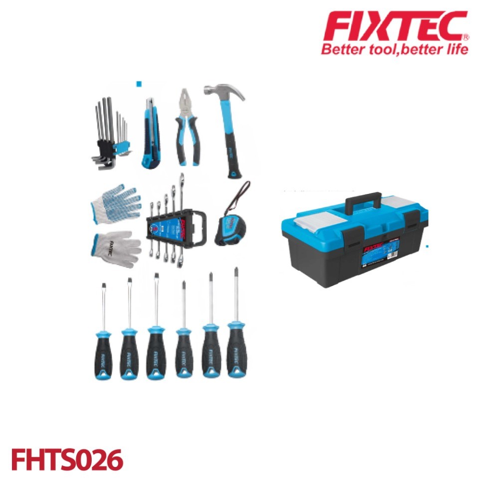 ชุดเครื่องมือช่าง 26 ชิ้น พร้อมกล่องเครื่องมือ Fixtec รุ่น FHTS026 ...