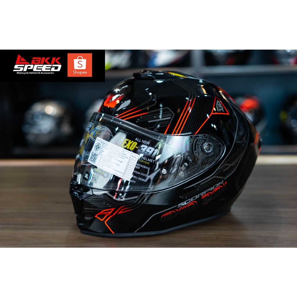 Scorpion EXO 391 SPADA Black Neon Red | Shopee Thailand