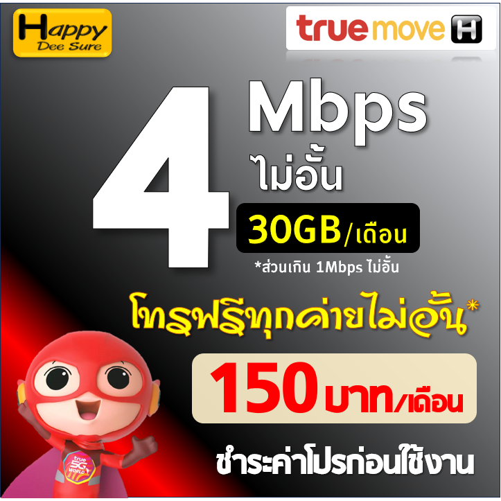ซิมเทพ เน็ต ทรู TRUE 4Mbps , 8Mbps , 15Mbps , 30Mbps ไม่อั้นไม่ลดสปีด ซิมเทพ ต่ออายุได้ เติมเงิน ...