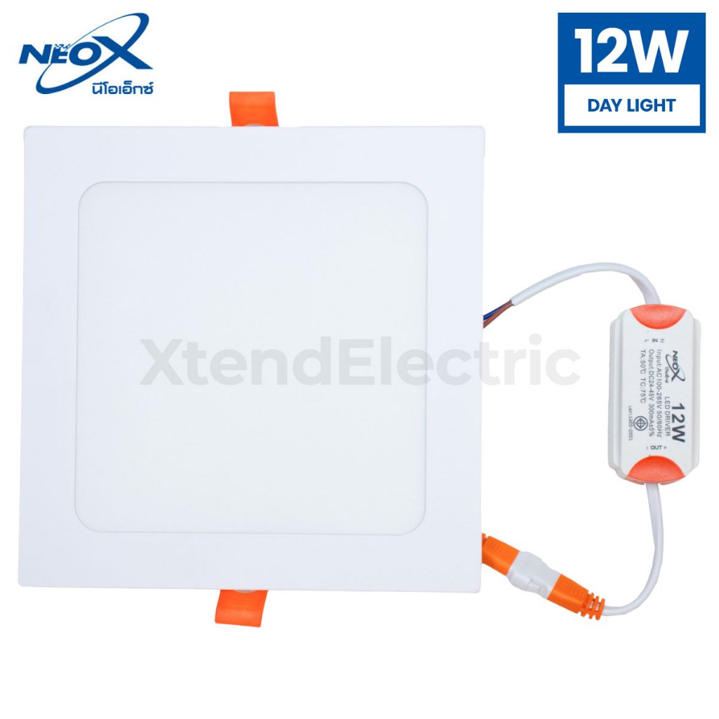Neox LED Down Light Slim Square 6″ 12 Watt Daylight นีโอเอ็กซ์ โคมดาวน์ไลท์ ทรงเหลี่ยม 6 นิ้ว 12 ...