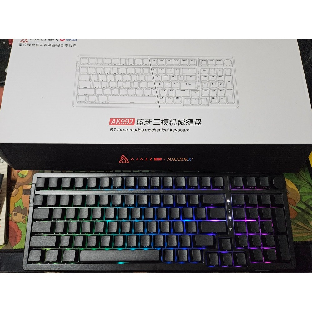คีย์บอร์ดเกมมิ่ง Ajazz AK992 Side Carve Black | Shopee Thailand