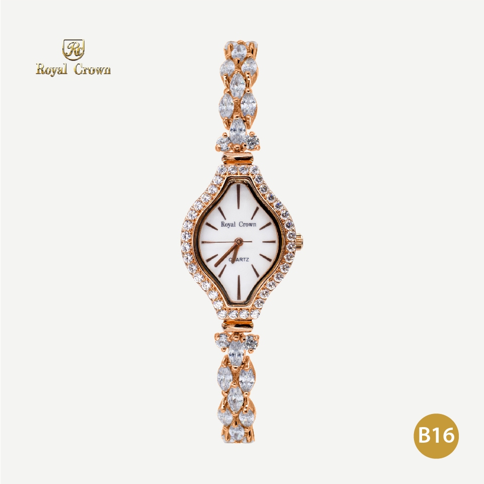 Royal Crown รุ่น 3815B แบรนด์เนมแท้ นาฬิกาข้อมือผู้หญิงเล็กๆกันน้ำ ล้อม ...