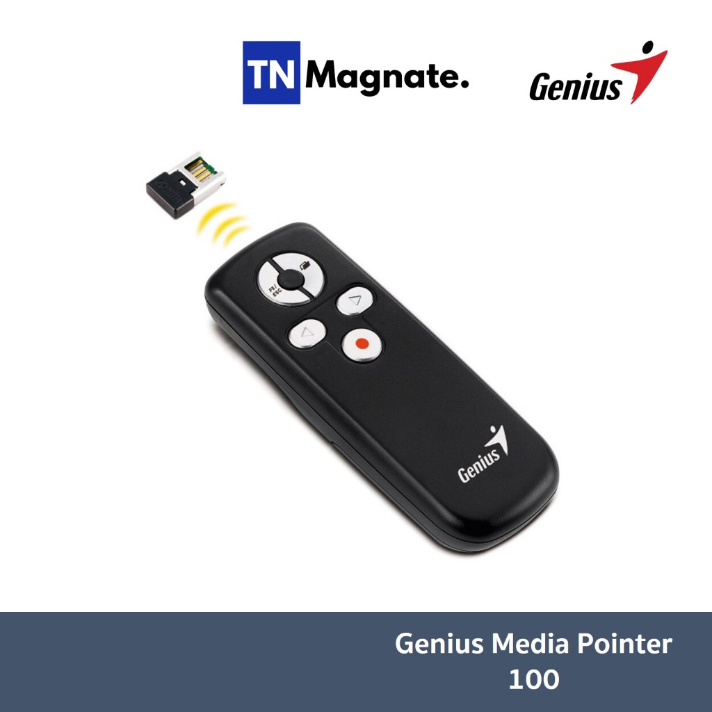 [รีโมตควบคุมคำสั่งไร้สาย] Genius Presenter Media Pointer 100 Black | Shopee Thailand