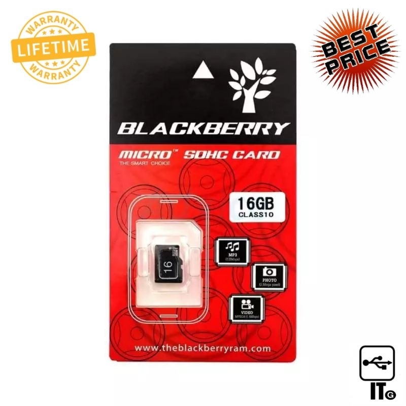 16GB Micro SD Card BLACKBERRY (80MB/s,) เมมโมรี่การ์ด ประกัน LT. | Shopee Thailand