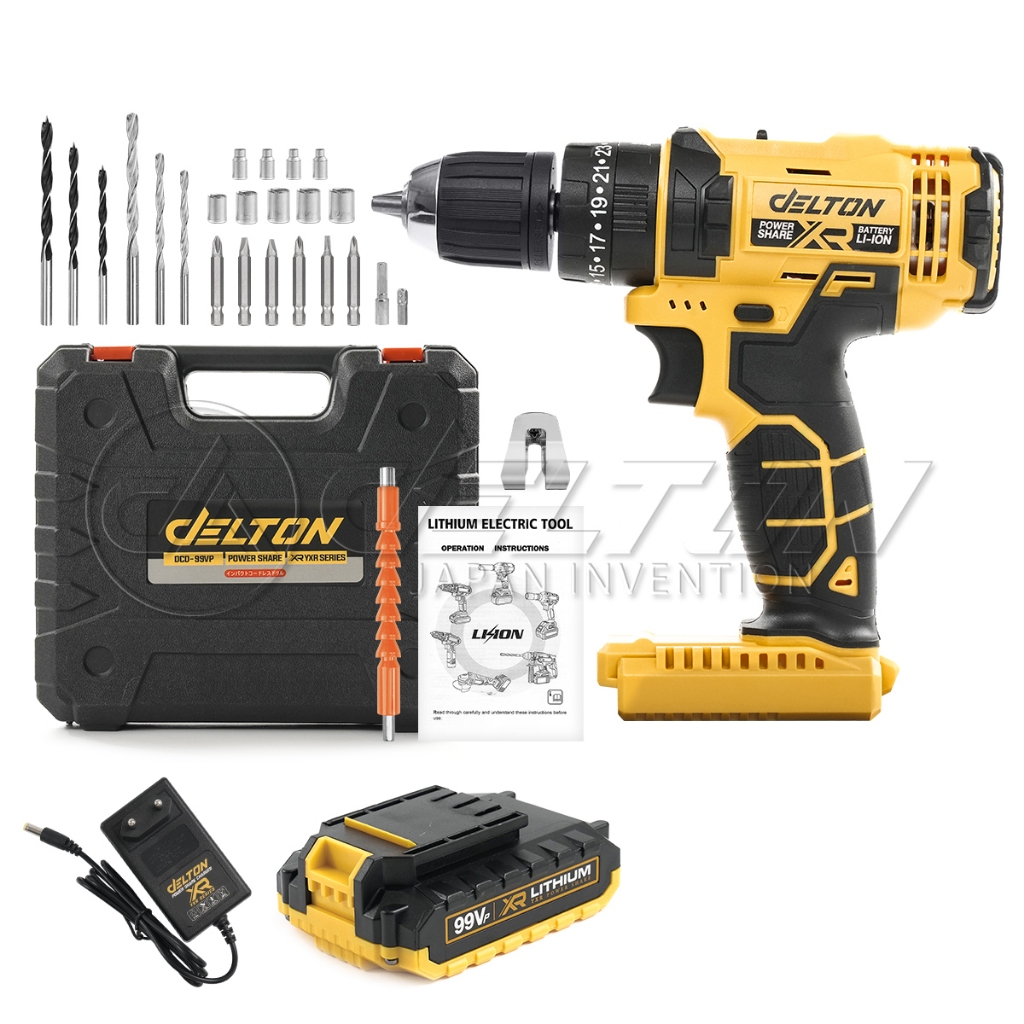 DELTON สว่านไร้สาย 3 ระบบ 99V/199V YXR Series รุ่น DCD-99VP ใช้งานร่วมกับ แบตเตอรี่ Power Share ...