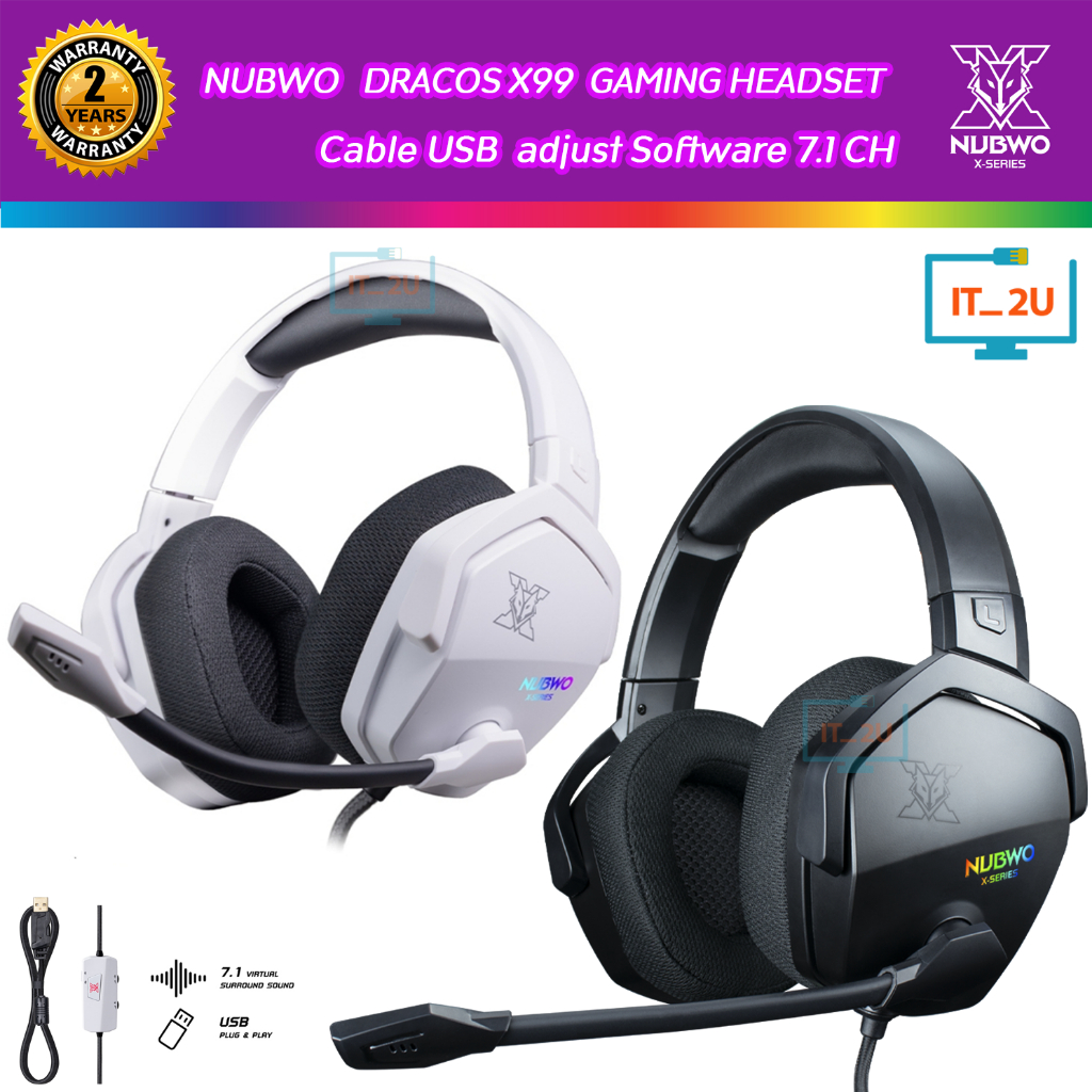 Nubwo X99 Dracos Headset Gaming 7.1 Surround หูฟังเล่นเกมส์ หูฟังเกมมิ่ง | Shopee Thailand
