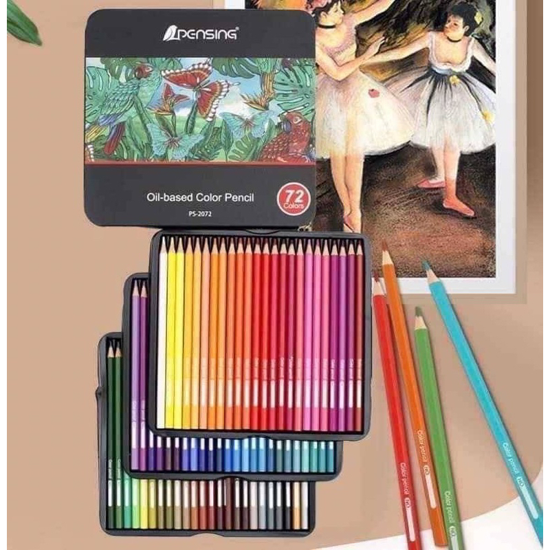 สีไม้ ดินสอสีน้ำมัน 72 สี PENSING กล่องเหล็ก สีไม้แท่งยาว สีเข้ม เม็ดสี ...