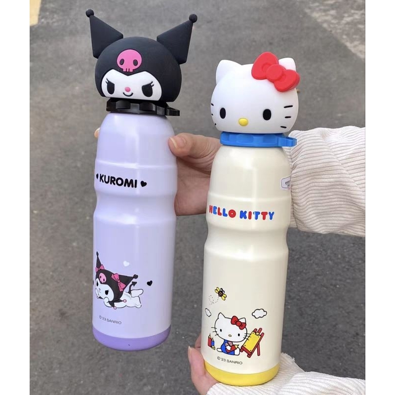 กระบอกน้ำร้อนคุโรมิและเฮลโลคิตตี้ 600ml(Kuromi & Hello Kitty)ลิขสิทธิ์แท้ | Shopee Thailand