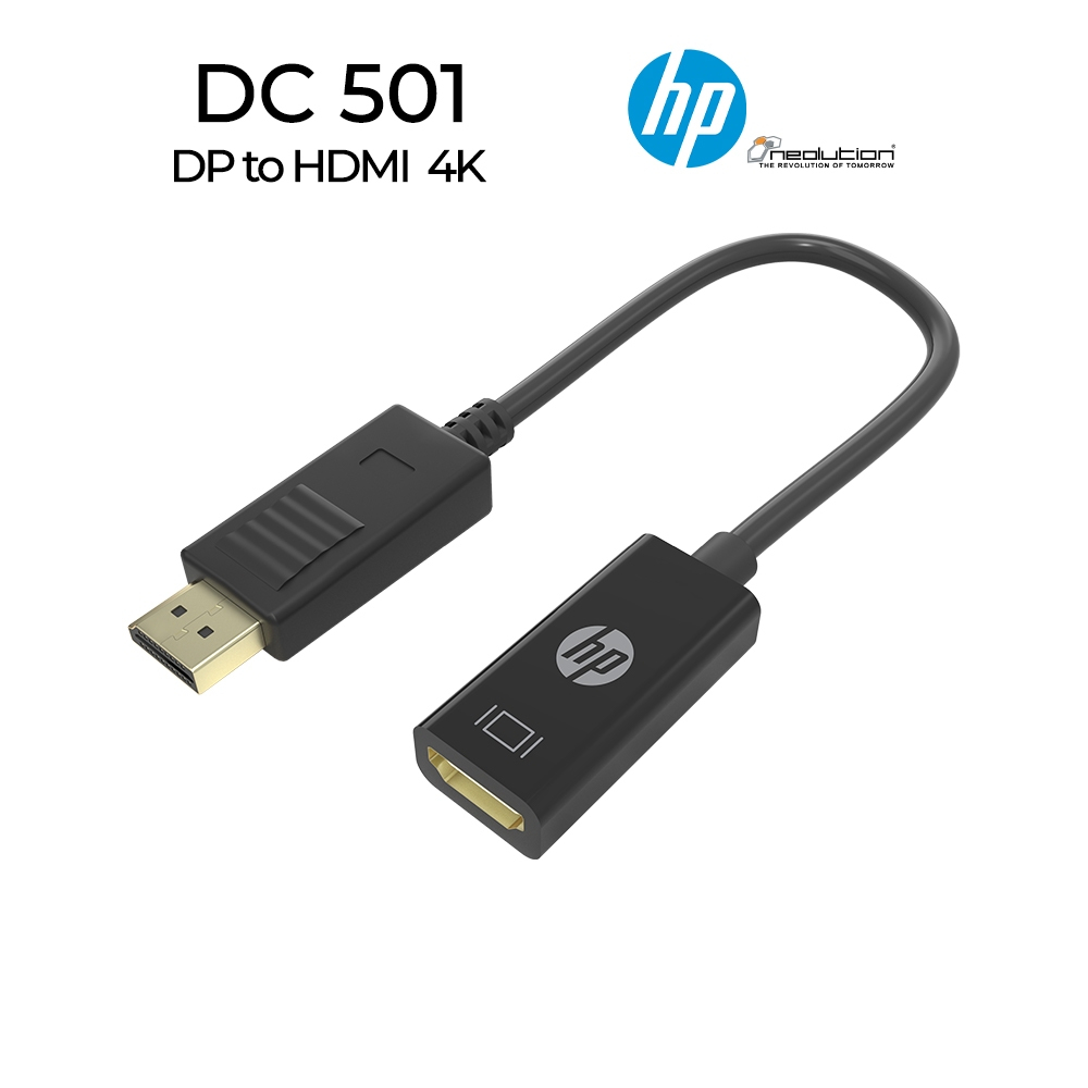 HP DC501 Adapter DP TO HDMI 4K@30HZ Active HDMI output Support ของแท้ ...